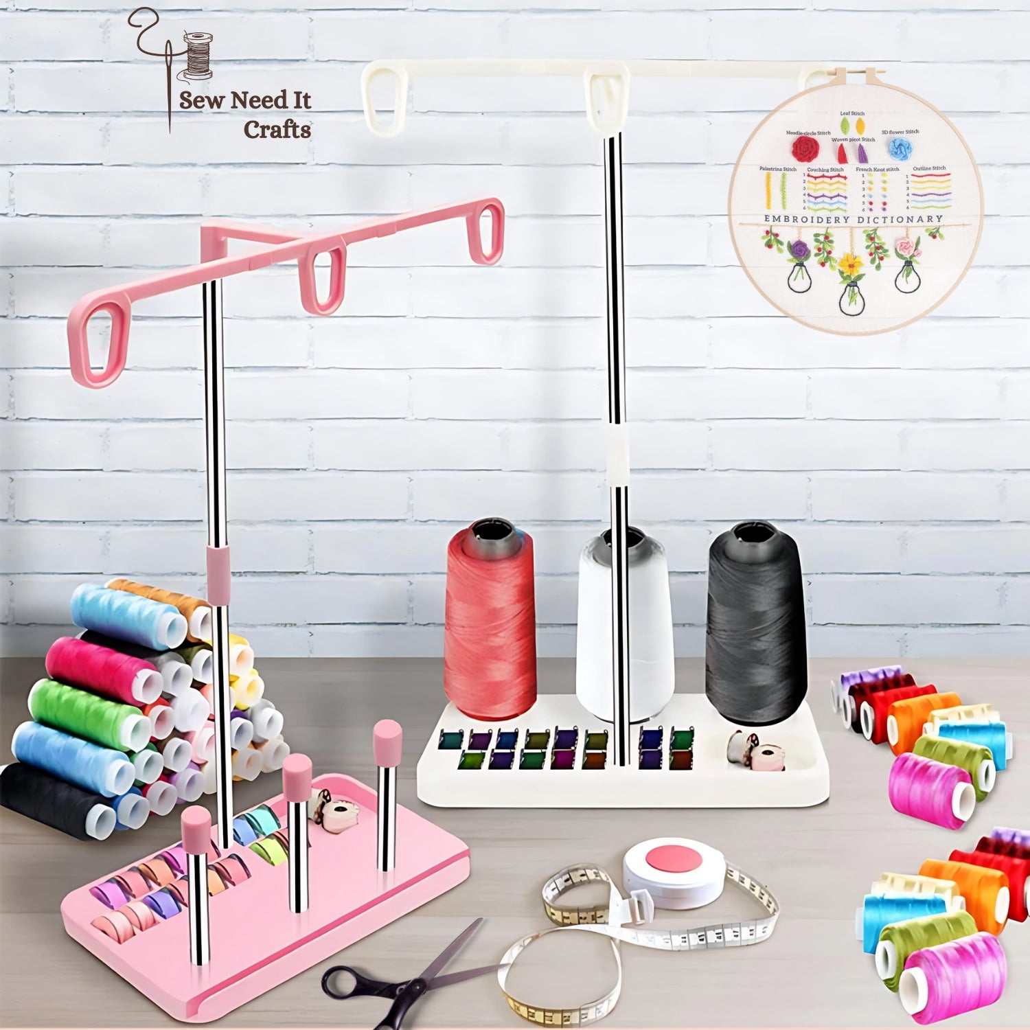 3 Cones Embroidery Thread Holder Spool Stand - I Sew Need It Crafts